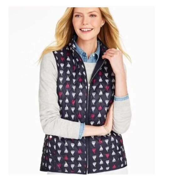 Talbots | Jackets & Coats | Talbots Quilted Sailboat Vest Size X | Poshmark